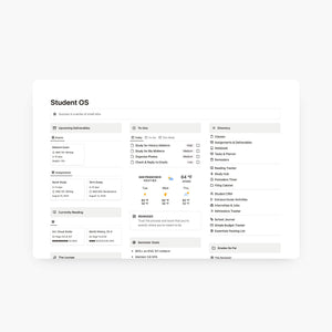 Notion Student OS Template & Gridfiti