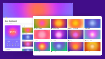 Aura Gradient Notion Dashboard & Gridfiti
