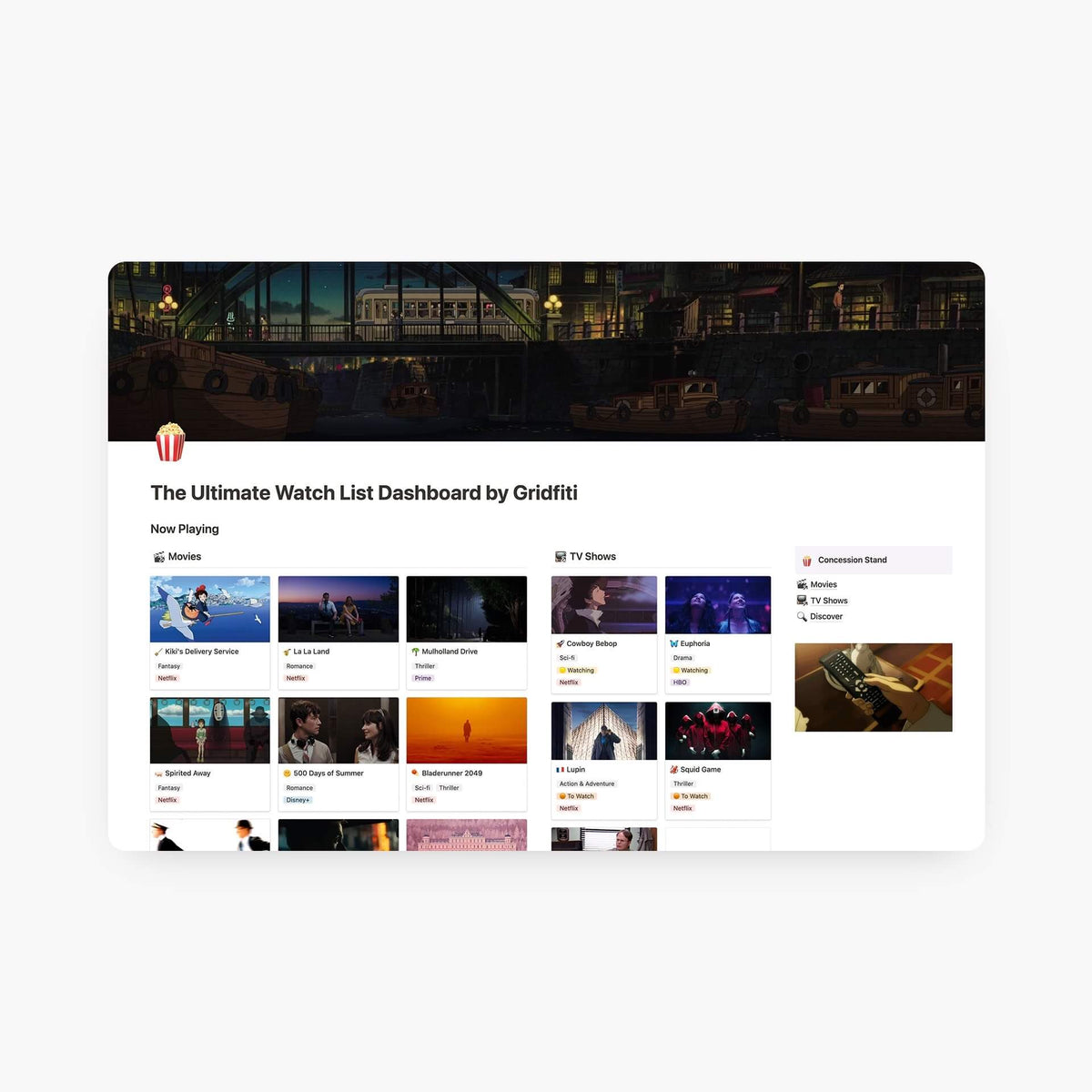 The Ultimate Watch List Dashboard Template for Notion [Movies & TV ...