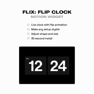 Flix Flip Clock Notion Widget & Gridfiti